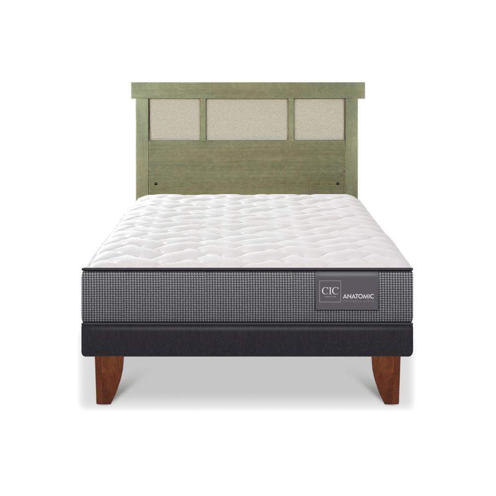 Cama Europea Cic Anatomic / 1.5 Plazas / Base Normal + Respaldo