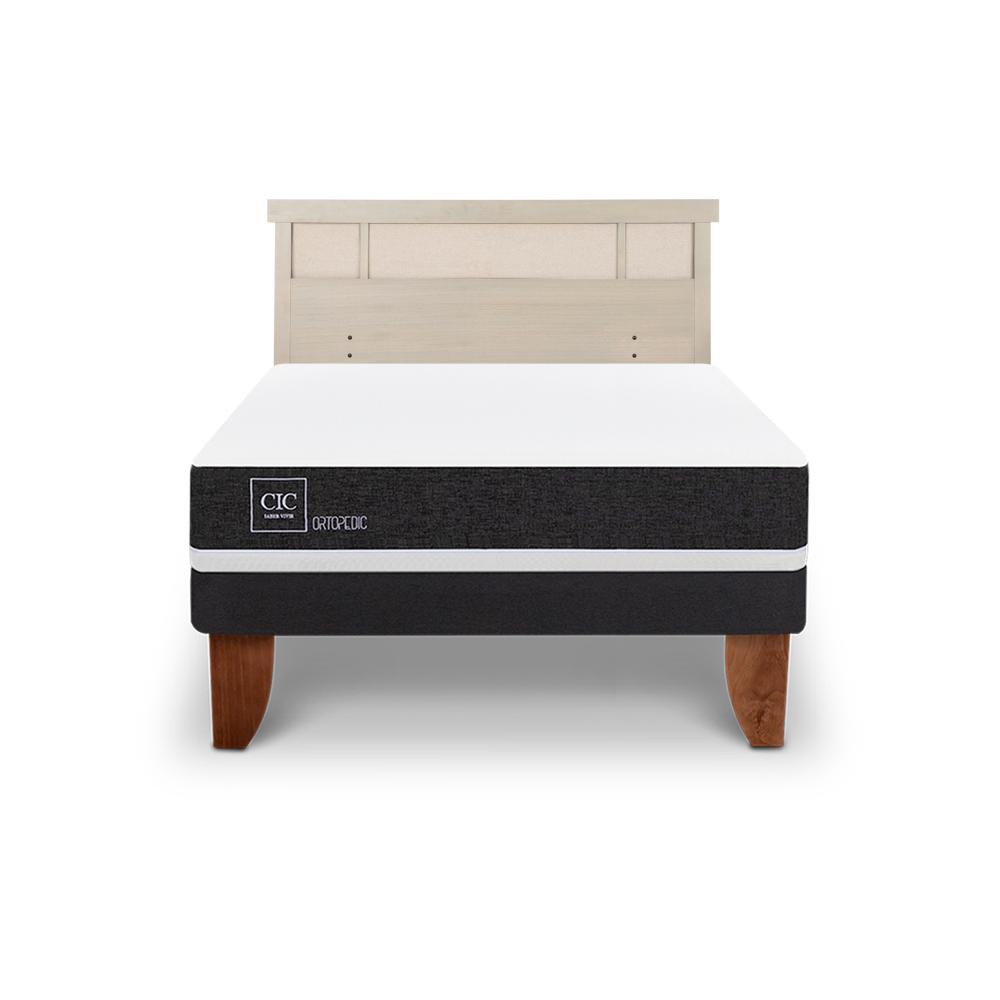 Cama Europea Cic Ortopedic / 2 Plazas / Base Normal + Respaldo