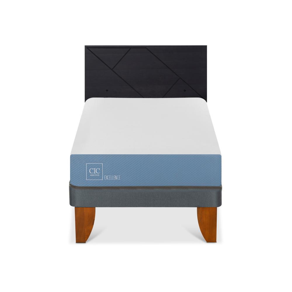Cama Europea Cic Excellence / 1 Plaza / Base Normal + Respaldo