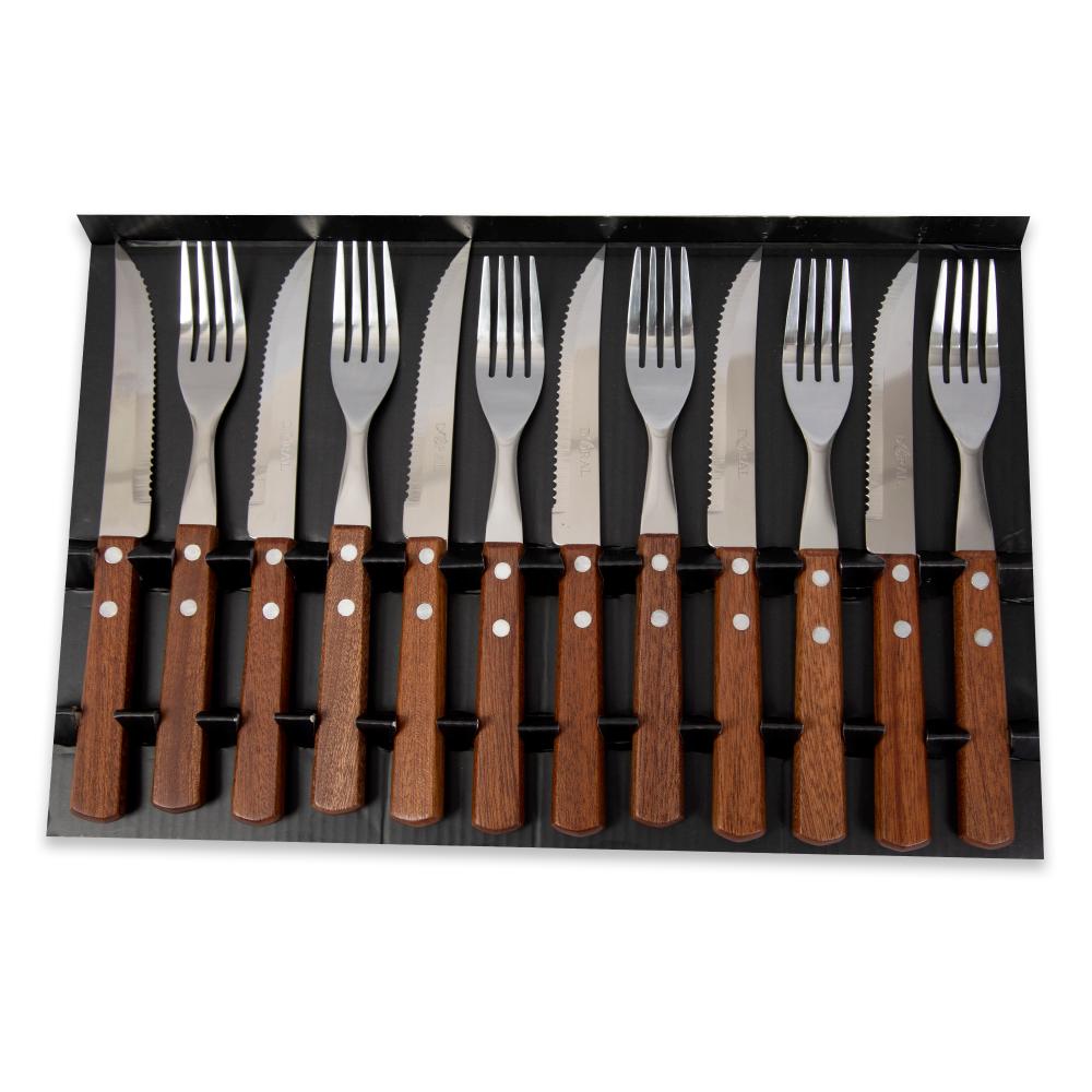 Set De Cubiertos Madera Brasas 12 Piezas