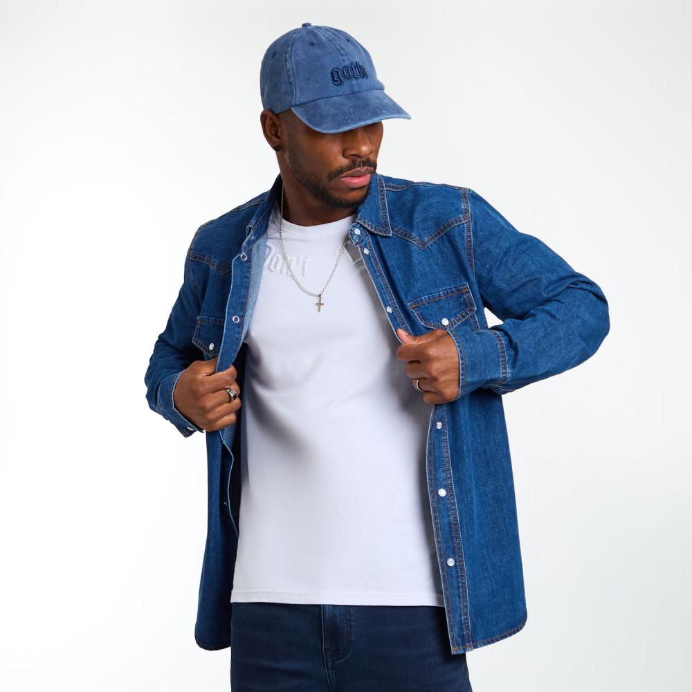 Camisa Denim Regular Manga Larga Hombre Az Rolly Go